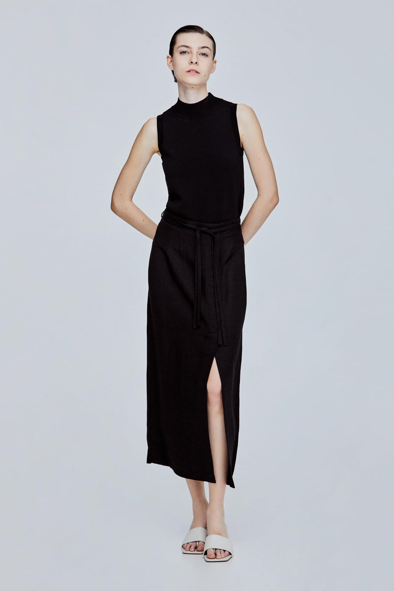 Tied Detail Slit Skirt – SANS & SANS Singapore