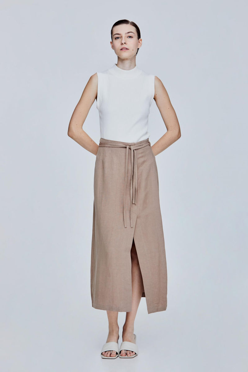 Tied Detail Slit Skirt – SANS & SANS Singapore